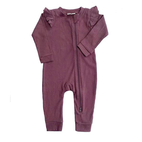 Rib Modal Flutter Zip Romper - Huckleberry – City Mouse Studio