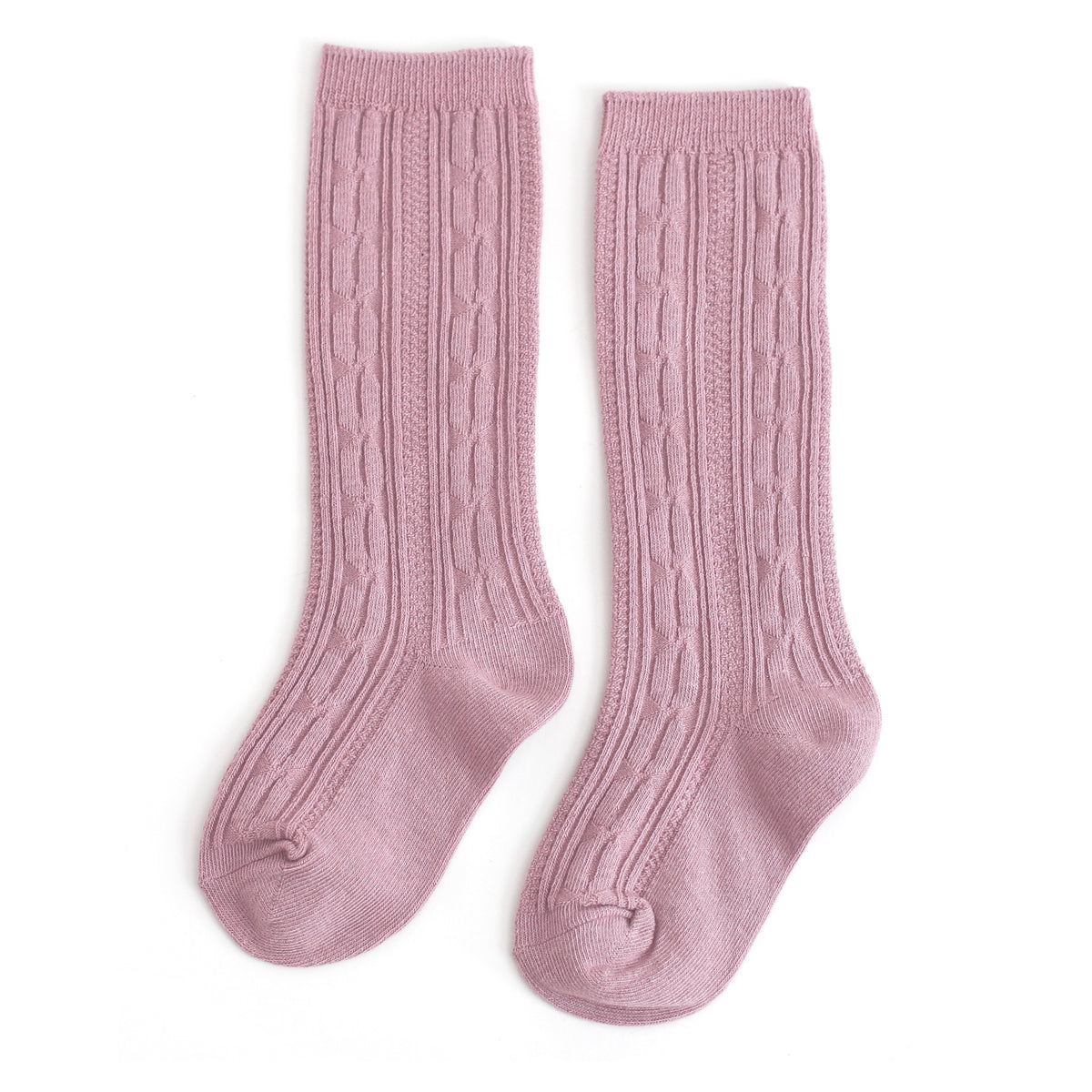 Cable Knit Knee High Socks - Dusty Rose – City Mouse Studio